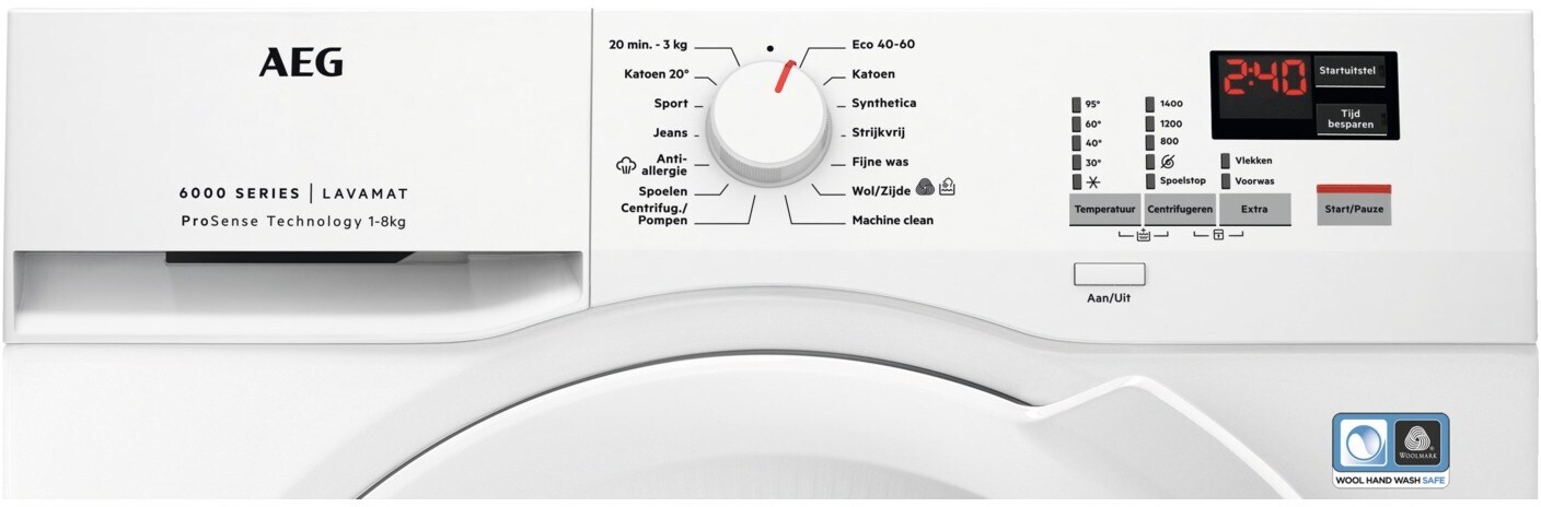AEG LF6KIEL wasmachine, 8 kg. en 1400 toeren