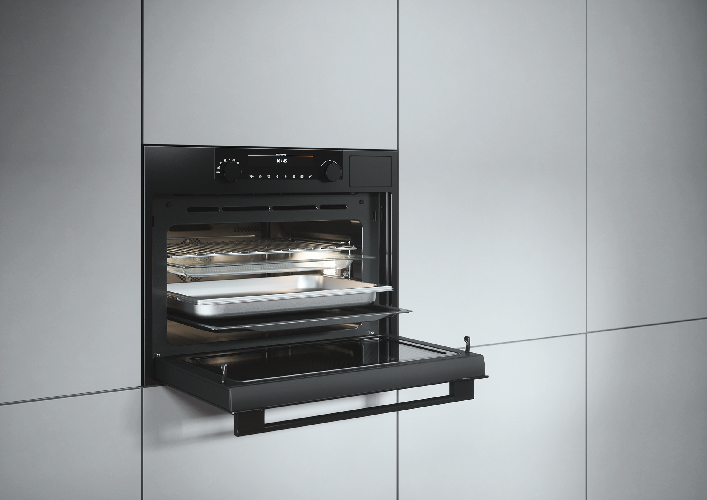 Atag CSX4695D combi-stoomoven met magnetron grafiet