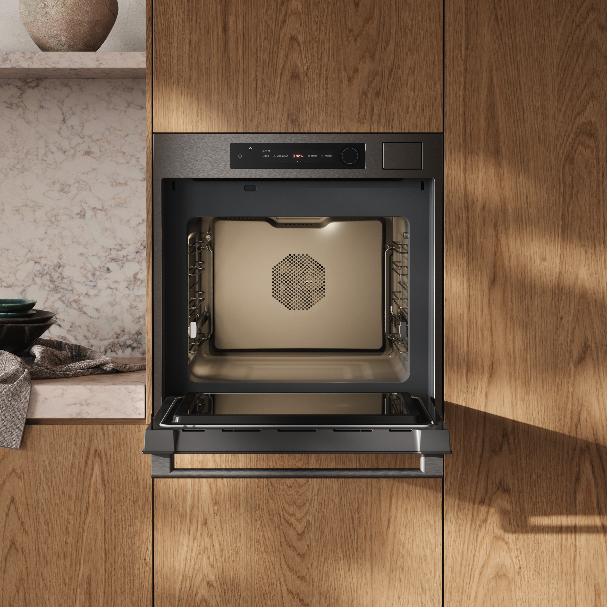 Atag CSX8612D combi-stoomoven met magnetron blacksteel