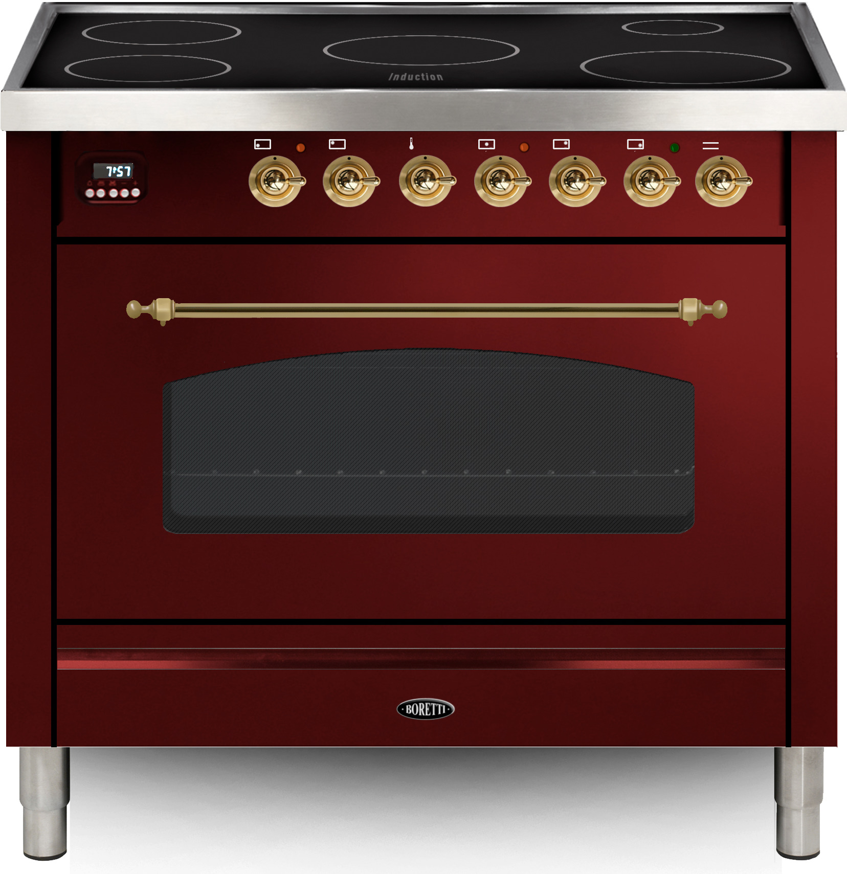 Boretti VPNI93RB inductie fornuis - rood