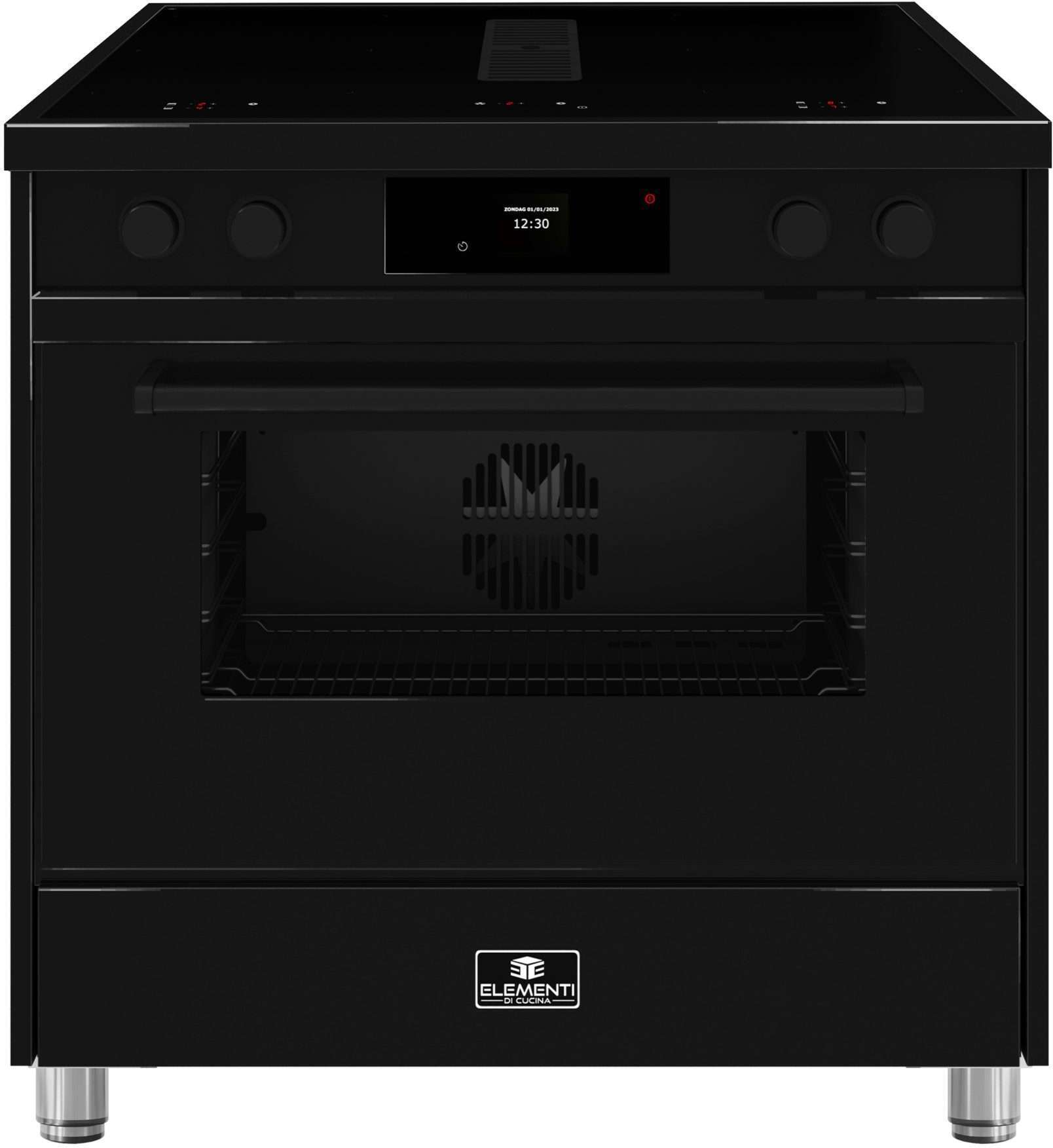 Elementi di Cucina IM9034-ZW-B fornuis met afzuiging zwart