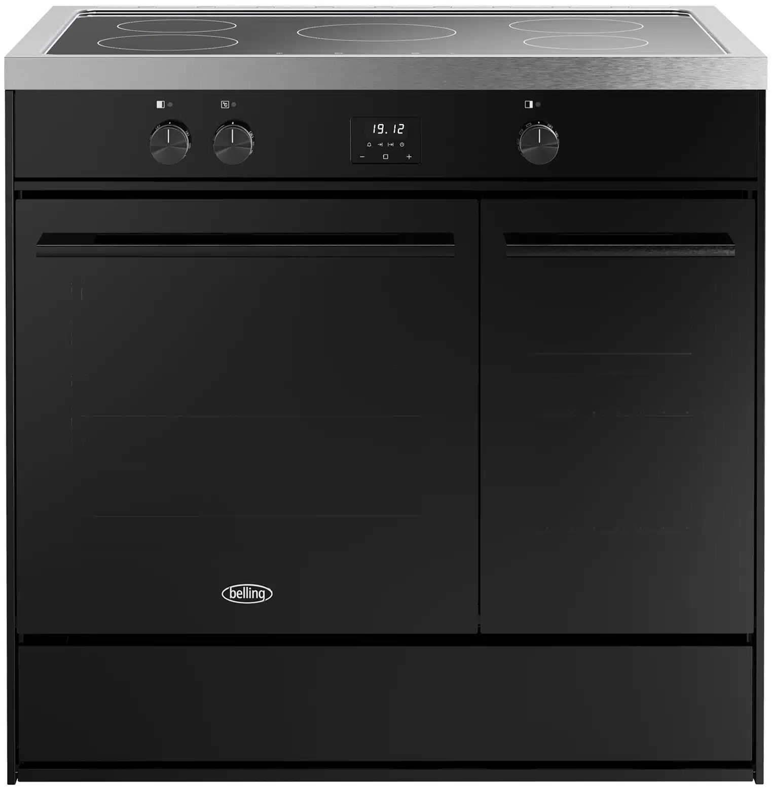Belling Vision Twin 90 Ei BLK/SS inductie fornuis - zwart