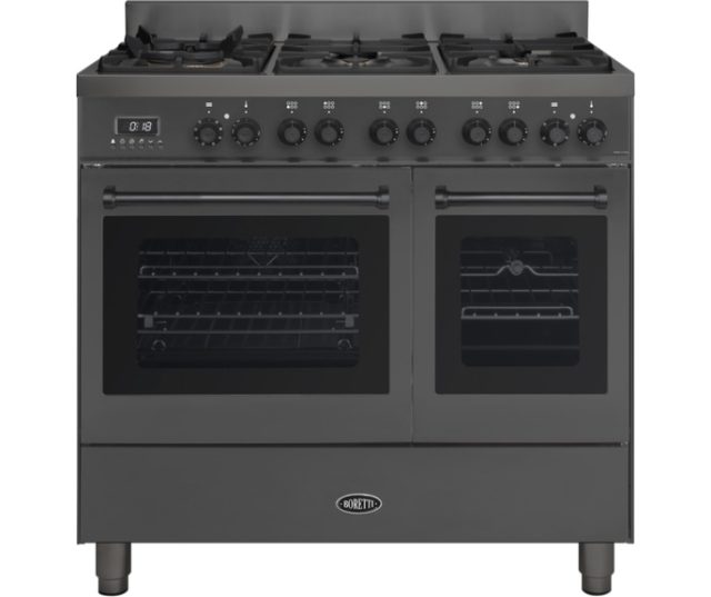 Boretti MLG96DMAT gas fornuis - antraciet