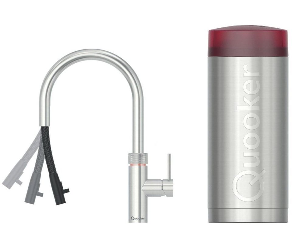 Quooker COMBI Flex Round RVS kokend water kraan rvs