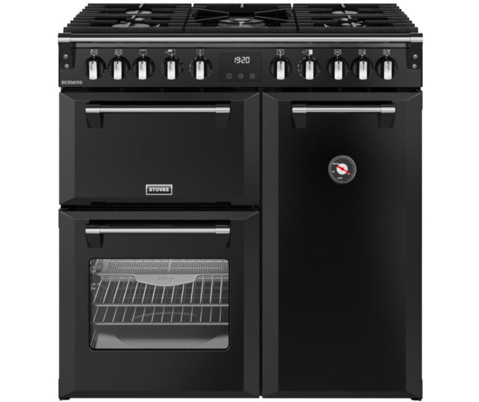 Stoves Richmond 90 DF zwart gas fornuis - zwart
