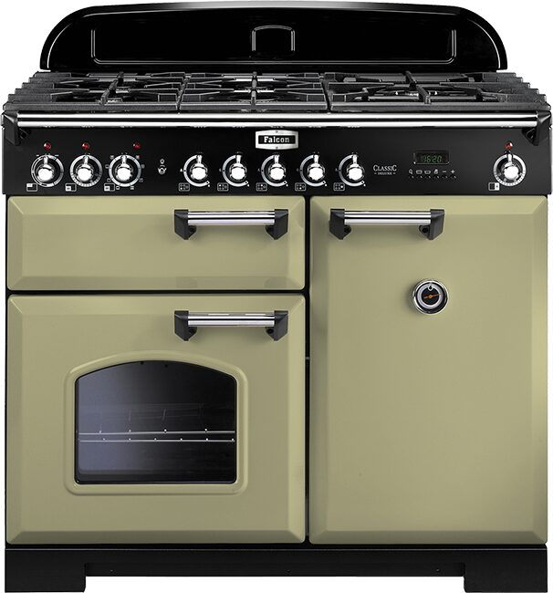 Falcon Classic Deluxe 100 gas olive green fornuis