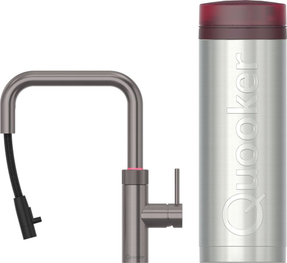 Quooker PRO3 Flex Square Gunmetal kokend water kraan